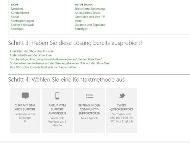 Xbox Support: Hilfe per Chat, Hotline oder E-Mail